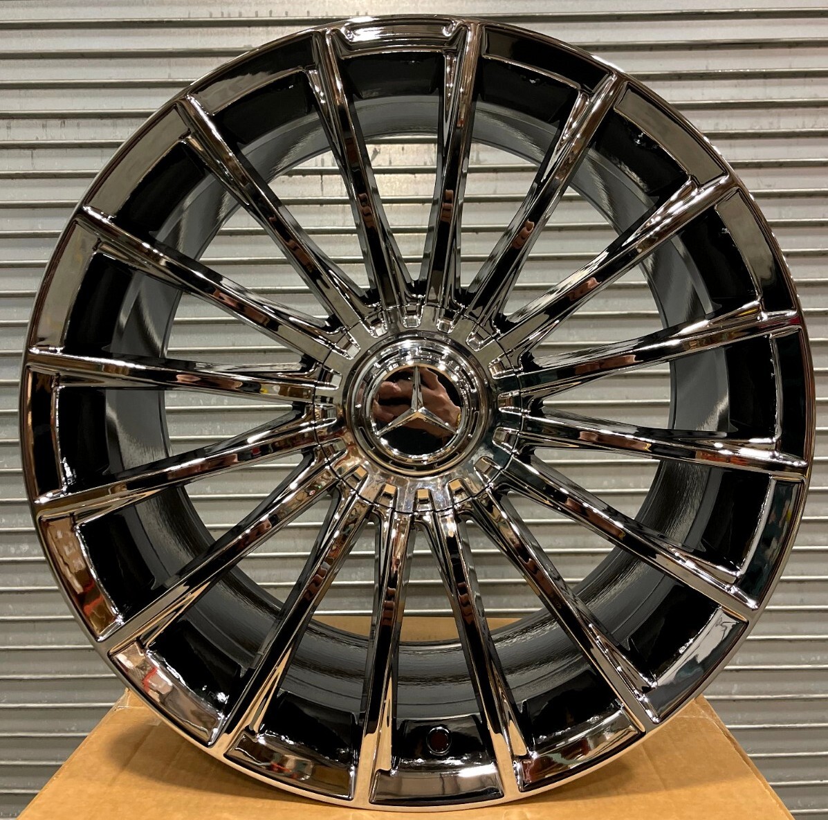 (set 4) 20x8.5 BLACK CHROME AMG MAYBACH STYLE WHEELS RIMS FITS MERCEDES ...