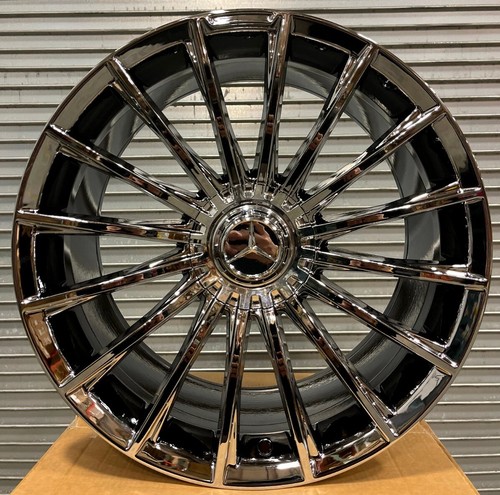 (set 4) 20x8.5 BLACK CHROME AMG MAYBACH STYLE WHEELS RIMS FITS MERCEDES ...