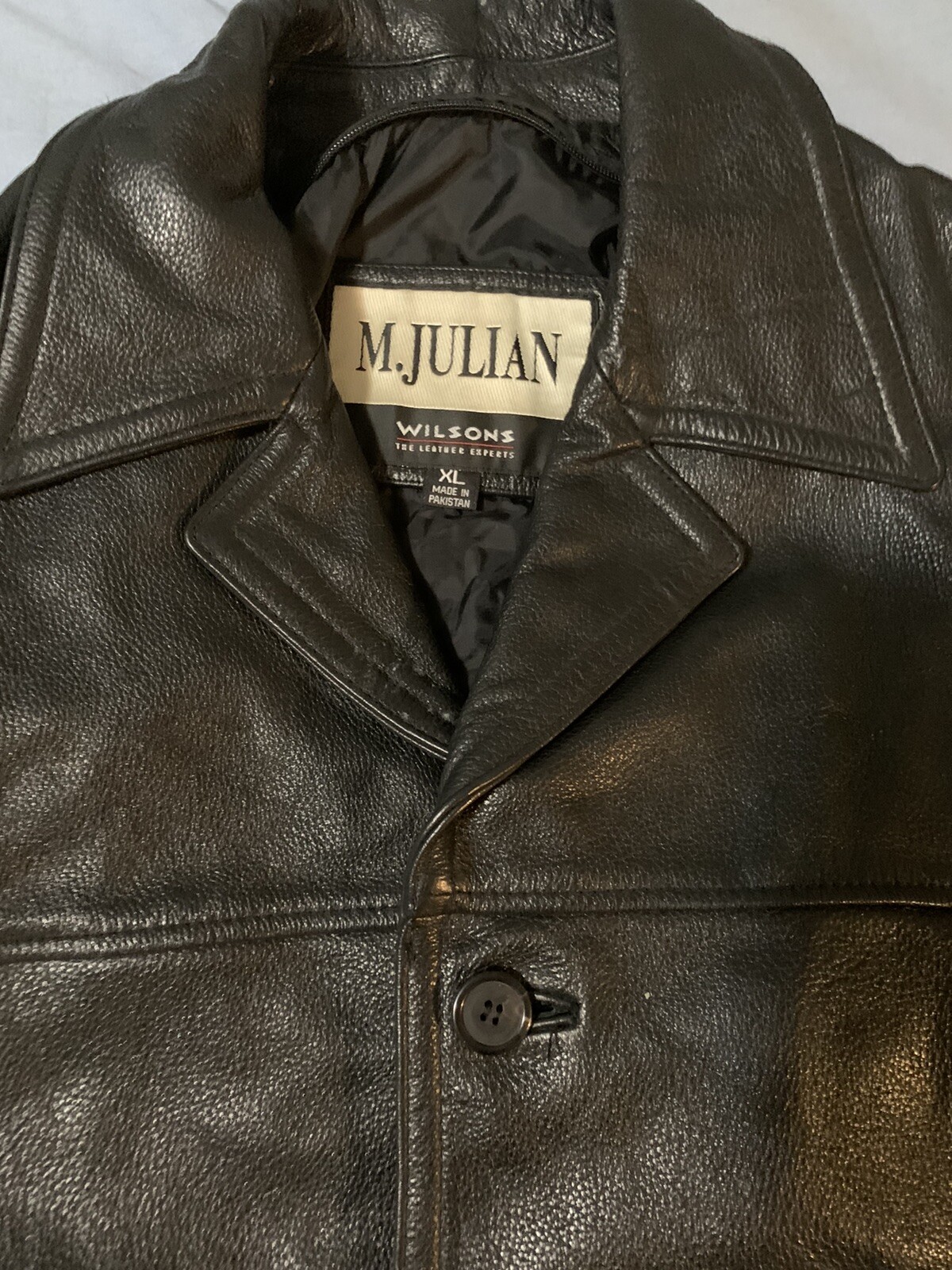 Mens Black Leather Jacket M. JULIAN WILSON’S Size XL… - Gem