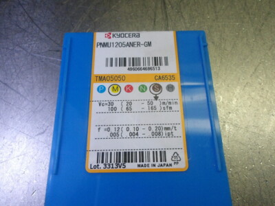 Kyocera Ceratip Carbide Milling Inserts QTY10 PNMU 1205ANER-GM CA6535 ...