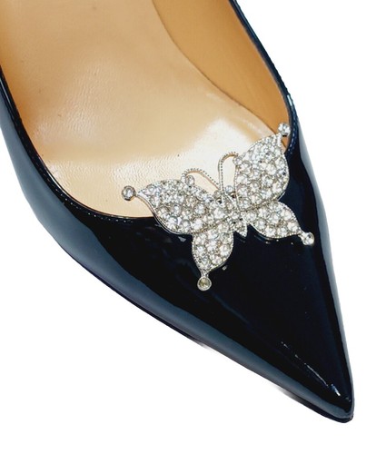 Butterfly Shoe Clip with Rhinestones, Color Silver | eBay