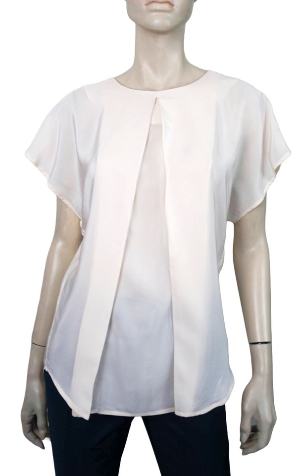 Vintage 80s FLORA KUNG sz 12 Cap Sleeve Ivory Silk Inverted Pleat ...