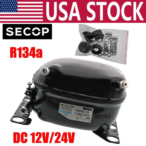 SECOP DC12V/24V R134a BD1.4F Car Micro Compressor W/ Compressor Rubber ...