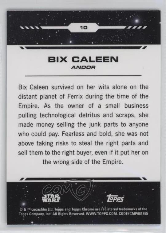 2024 Topps Chrome Star Wars Blaster Blue Pulsar Refractor Bix Caleen ...