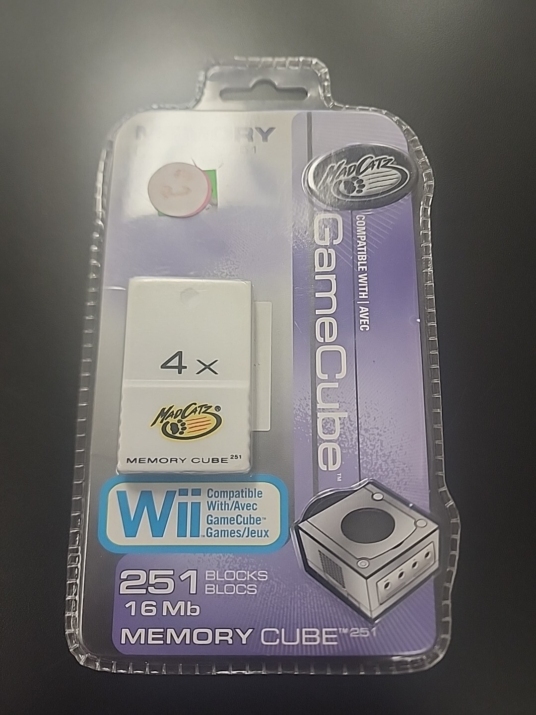 RARE Mad Catz Nintendo GameCube Memory Cube Card 4X 251 Blocks White ...