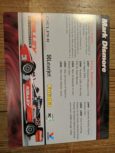 KELLY RACING SIGNED MARK DISMORE AUTO INDY CAR PHOTO RARE | eBay