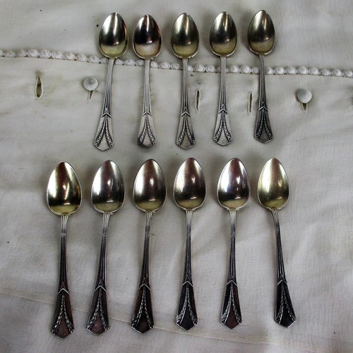 WMF Jugendstil Art Nouveau Albert Mayer Empire 11 coffee Spoons Cutlery ...