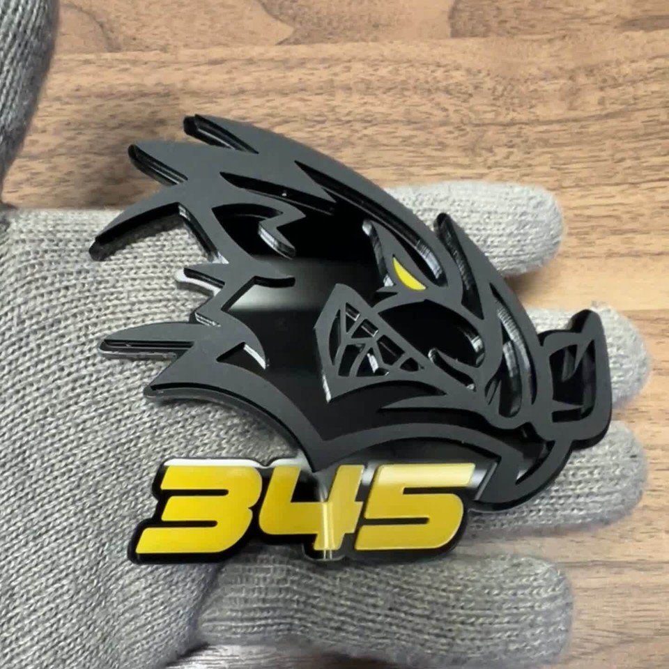 Hell Hog Badges Emblem Yellow Eye Numbers | 2 Badges | Adhesive ...