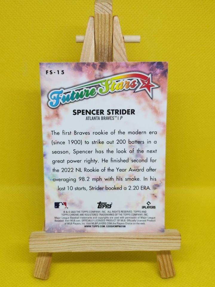2023 Topps Chrome Spencer Strider Future Stars #FS-15 - Atlanta Braves ...