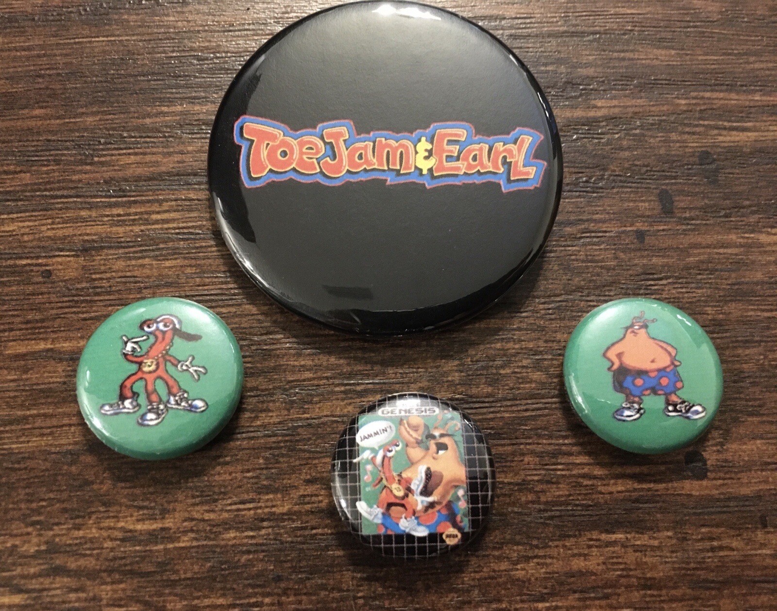 ‘Toe Jam & Earl’ 4 Pin/Button Set, Collection, Sega Genesis, Mega Drive, New | eBay