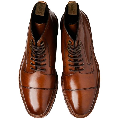 Loake Mens Leather Aquarius Boot Shoes Cedar Dark Brown Grain Sizes UK7 ...