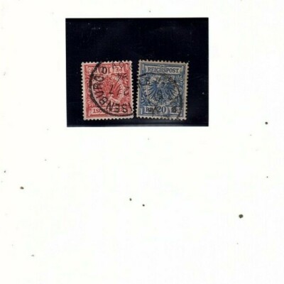 Germany 205 Stamps Reichspost 10 pf Red & 20 pf Blue 1900 Eagle w ...