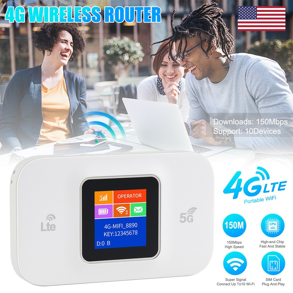 Unlocked LTE 4G Wireless WiFi Router Mobile Broadband MIFI LCD Hotspot ...