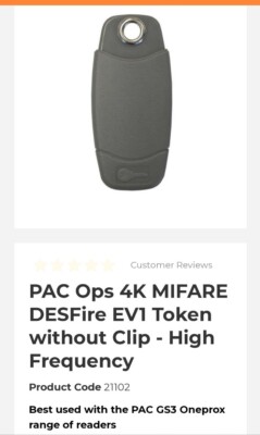 PAC Desfire EV1 Fobs 10 Pack Stanley Gdx | eBay