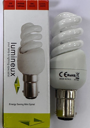 3x 9W =40W CFL Mini Spiral Low Energy Light Bulbs SBC B15 4200K Cool ...