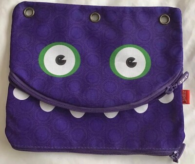 Zipit Googly 3 Ring Pencil Case Pouch Bag Purple School Supplies Makeup ...