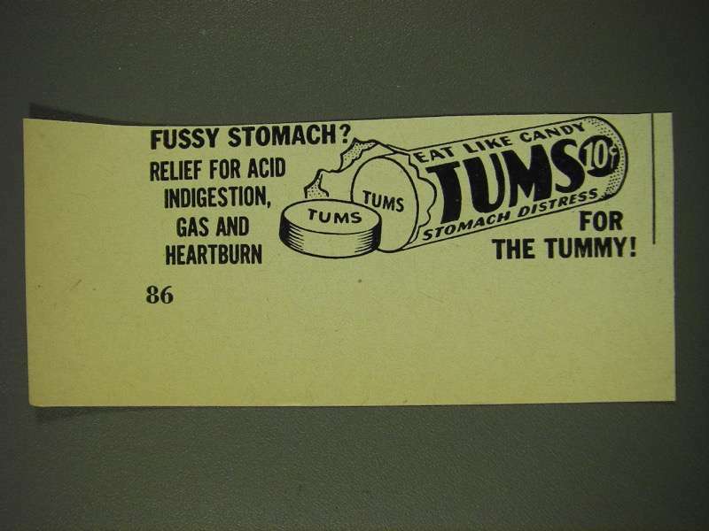 1948 Tums antacid Ad - Fussy stomach? | eBay