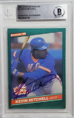 1986 Donruss Kevin Mitchell Signed Rookie Card Autograph RC Auto BGS ...