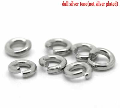 100 pcs 304 Stainless Steel Silver Tone Open Jump Rings 6mm – 18 Gauge ...