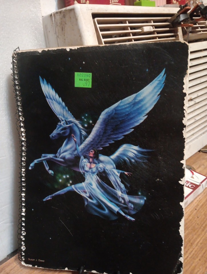 Vintage 80's Susan Sue Dawe Unicorn & Child Mead Portfolio Notebook ...