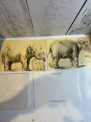 Rembrandt van Rijn - An Elephant, 1606-1669 Elephant Black Chalk Note ...