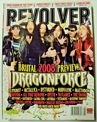 Revolver Magazine February 2008 Dragonforce Slipknot Disturbed Opeth ...