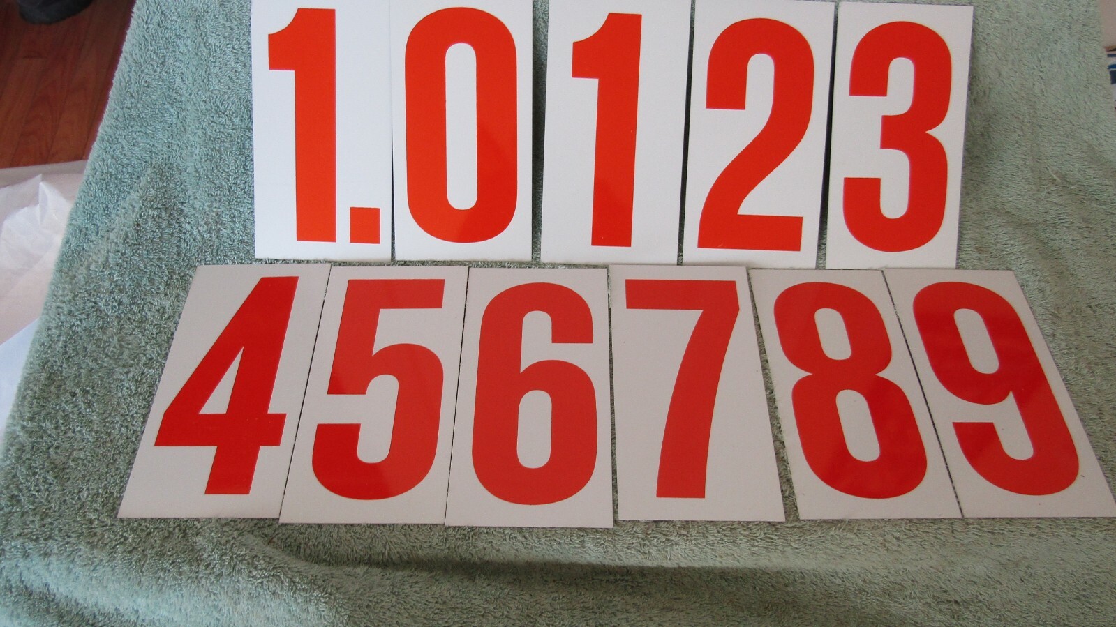 METAL GAS STATION NUMBER SIGNS DOUBLE SIDED Lot of 11 - 7" x 3 5/8th ...