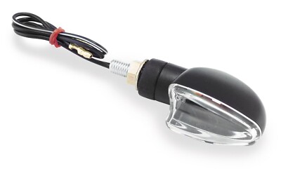 BikeMaster Universal Mini-Stalk Turn Signal Black/Clear Ultra Small V ...