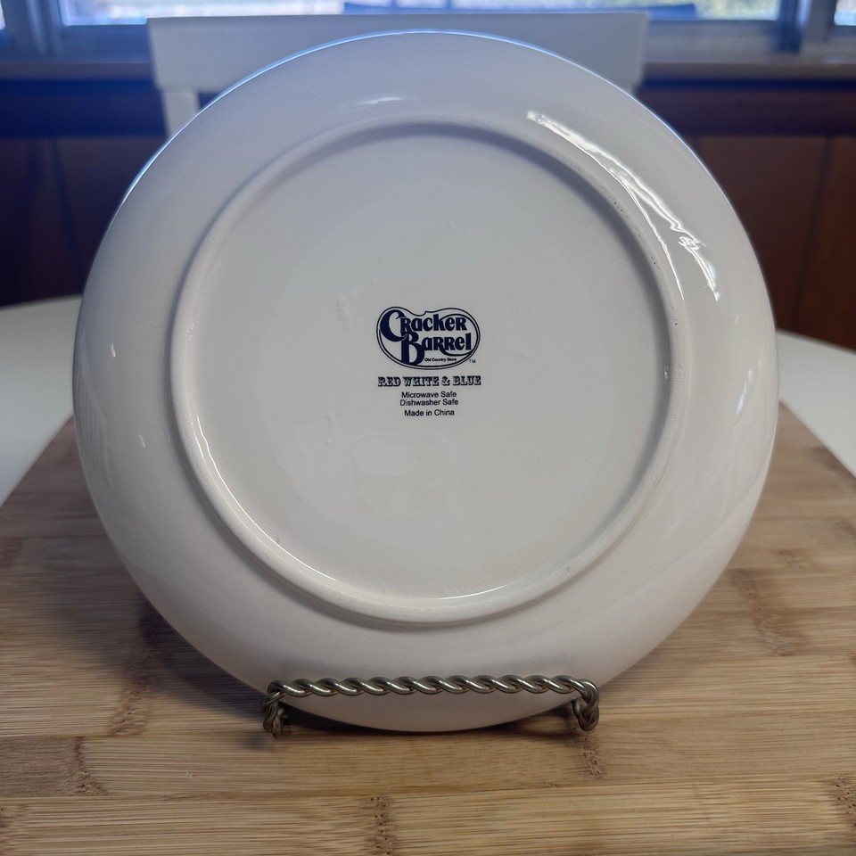 Cracker Barrel Red White Blue Plate With Capitol US Constitution We The ...