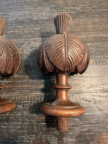 Set of 2 Antique Victorian Carved Ornate Architectural Finials Palm ...