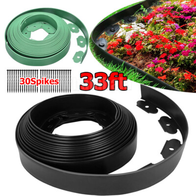 L-shaped Landscape Edging Border Kit 33 FT No-Dig Garden Edge Lawn ...