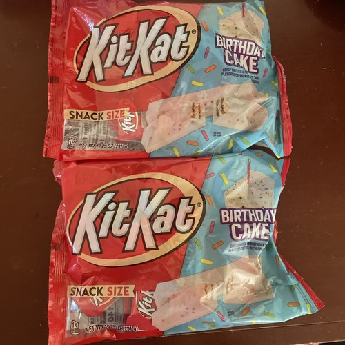 Kit Kat Birthday Cake flavored LIMITED EDITION 10oz lot of 2 Bags Free ...