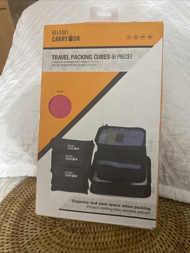 Miami Carry On Travel Packing Cubes 6pc New Open Box | eBay