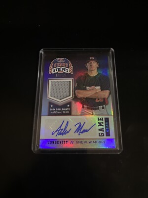 Andrew Moore 2015 Stars & Stripes Patch Auto /25 Baseball Card National ...