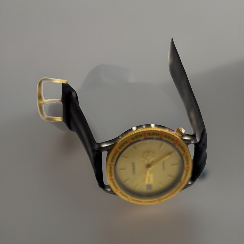 Vintage Cassant Men’s GMT Retro Unique Watch Gold Dial Black Leather | eBay