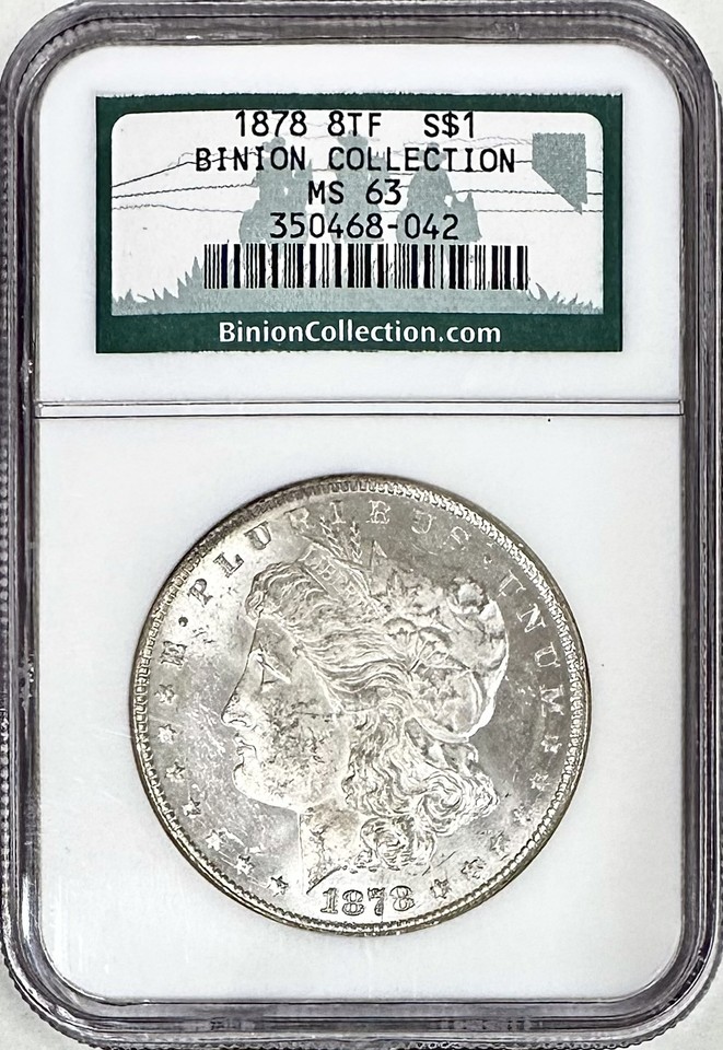 1878 8TF MORGAN SILVER DOLLAR NGC MS63 BINION COLLECTION | eBay