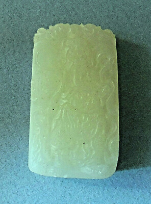 Molded Glass Amulet or Pendant Carved Jade Simulant Elder or Immortal ...