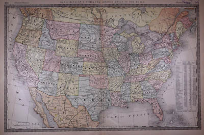 Entire US - 1884 Map Antique Map