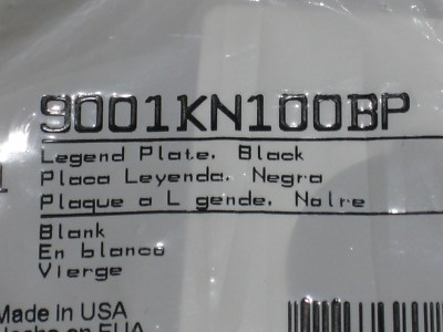 loose Square D 9001KN100BP legend nameplate NEW black 2 pieces plate | eBay