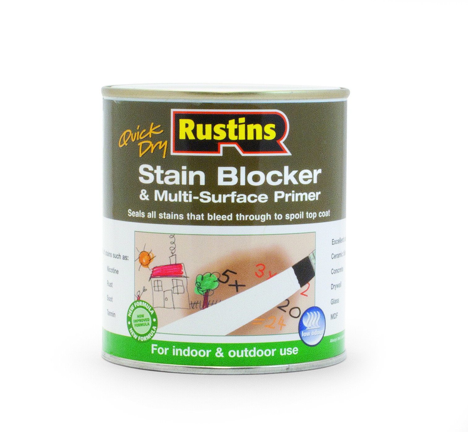 Rustins Quick Dry Stain Blocker & Multi-Surface Primer available in 250 ...