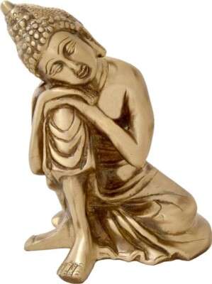 Resting Buddha Brass Statue with Elegant Design Showpiece For Home ...
