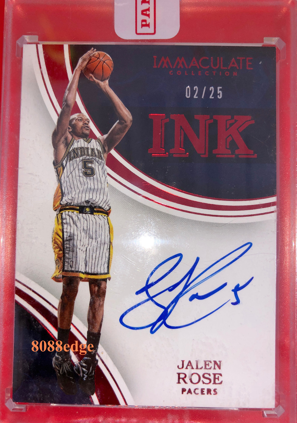 2015-16 IMMACULATE INK RED AUTO: JALEN ROSE #2/25 ON CARD AUTOGRAPH ...