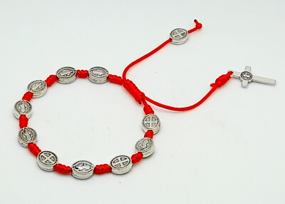 Saint Catholic Bracelet Patriotic Gift Handmade Knotted red color ...