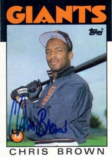 Chris Brown autographed signed auto San Francisco Giants 1986 Topps ...