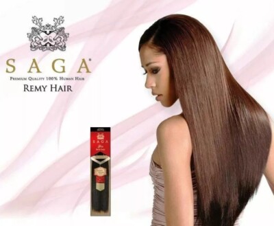 SAGA GOLD YAKY 100% HUMAN REMY HAIR 10" #1B Off Black | eBay