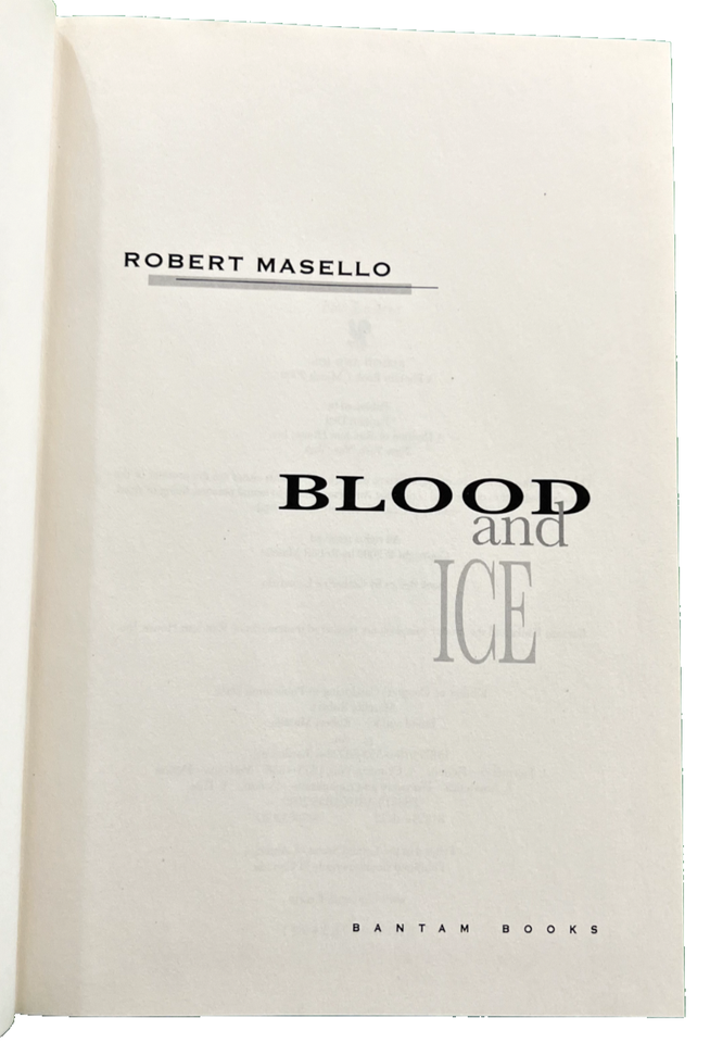 SIGNED Robert Masello "Blood and Ice" 1st/1st 9780553807288| eBay
