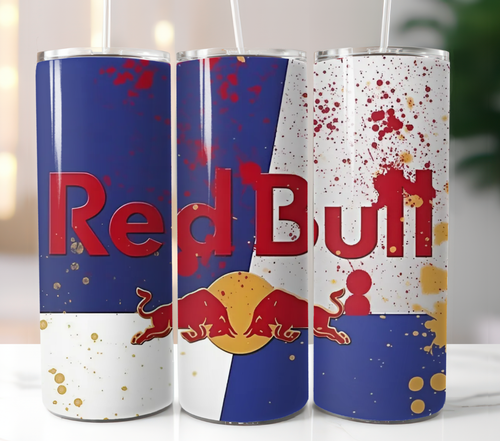 Red Bull Paint Splatter Tumbler 20oz Travel Mug Stainless Steel Cup ...