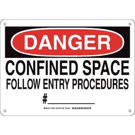 BRADY 126801 Danger Sign, 10 in H x 14 in W, Aluminum, Rectangle | eBay