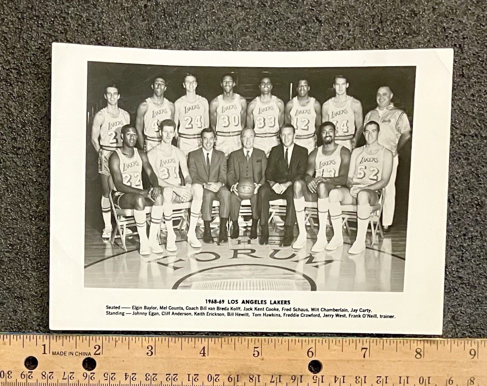1968 1969 LOS ANGELES LAKERS TEAM PHOTO BASKETBALL CHAMBERLAIN WEST NBA ...