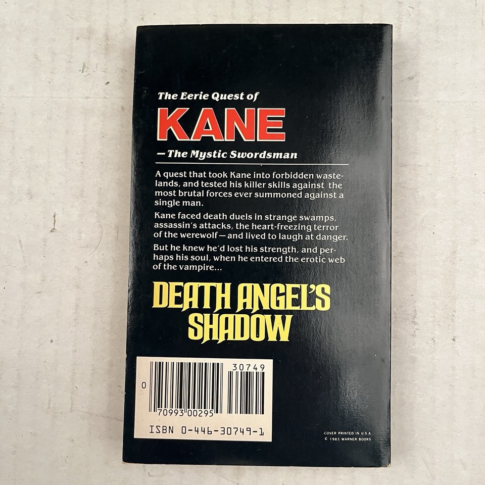 DEATH ANGEL'S SHADOW By Karl Edward Wagner 1983 kane warner books ...